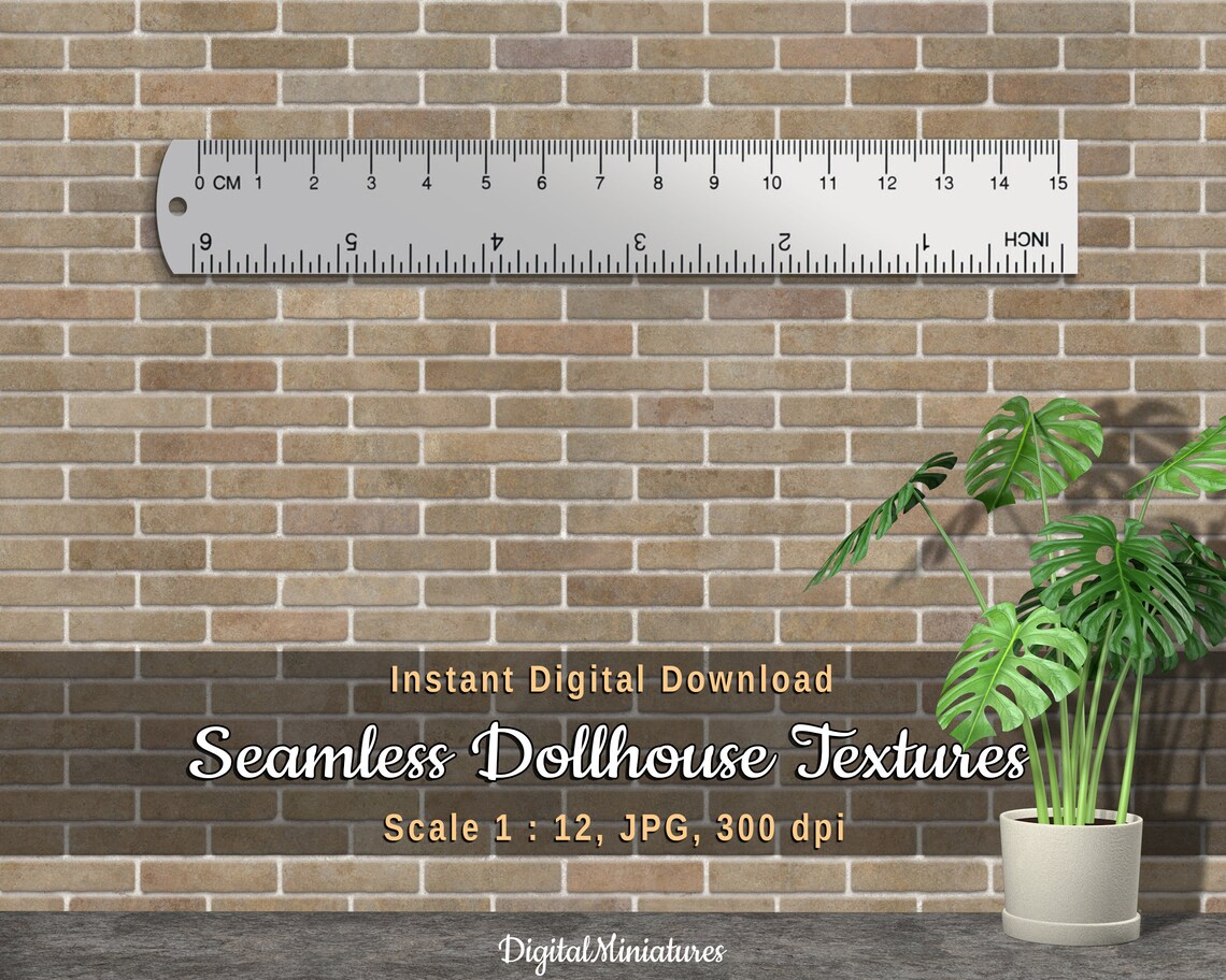 Miniature Dark Brick Walls Printable Sheets for DIY Dollhouse and ...