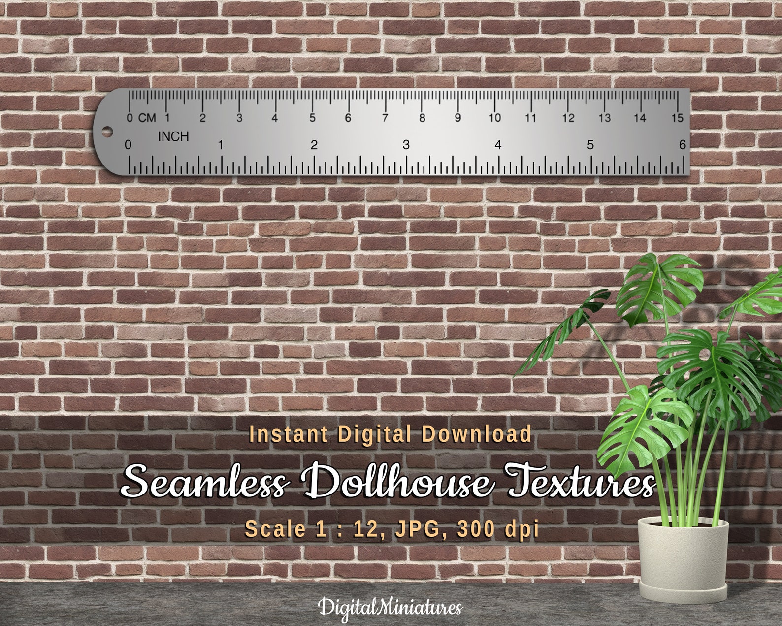 Old Brick Antique Walls Printable Sheets for DIY Dollhouse and ...