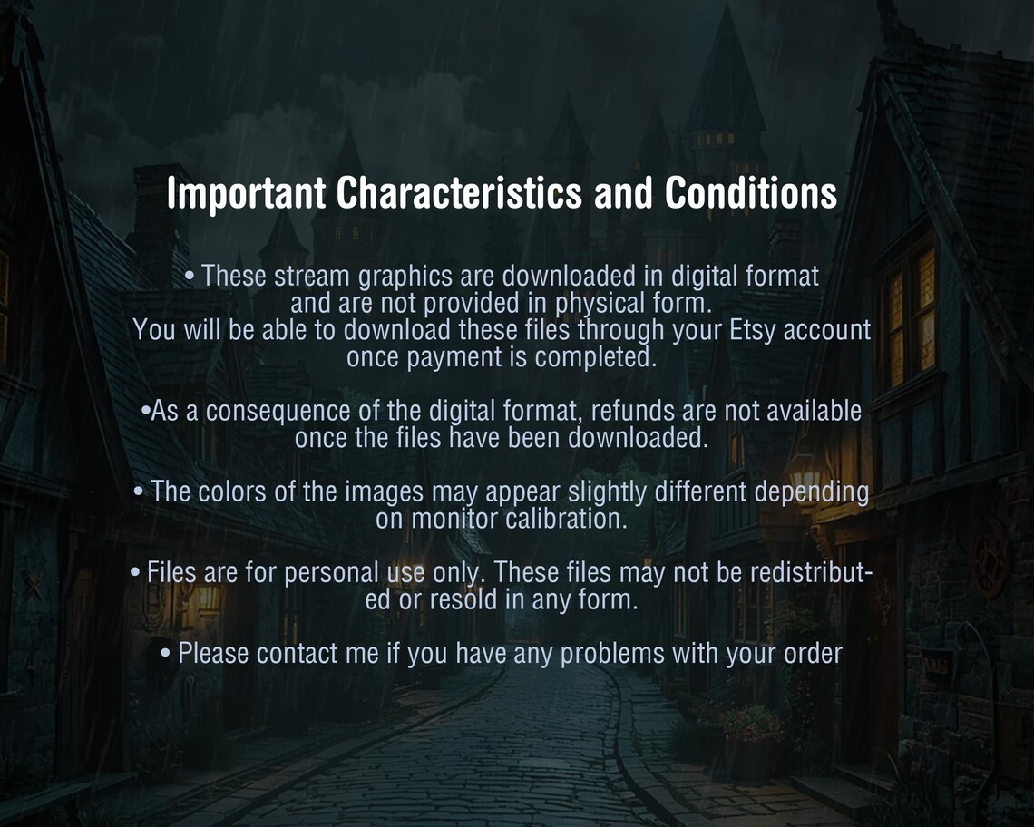 Dark Rainy Medieval Town, Animated Stream Background for Vtubers and ...