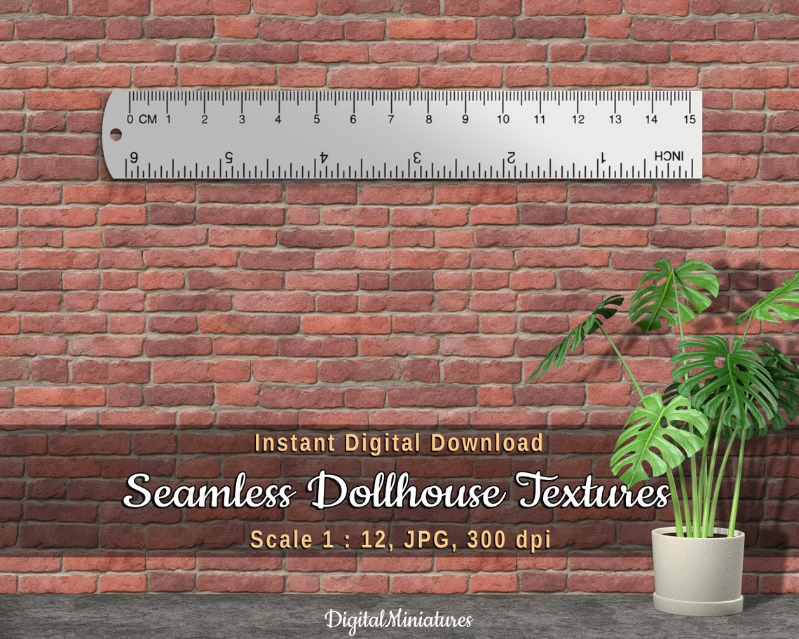 Old Red Brick Walls Printable Sheets for DIY Dollhouse and Miniature ...