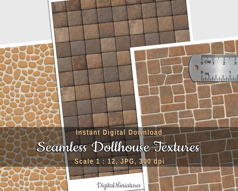 Stone Cladding and Paving Printable Sheets for DIY Dollhouse and ...