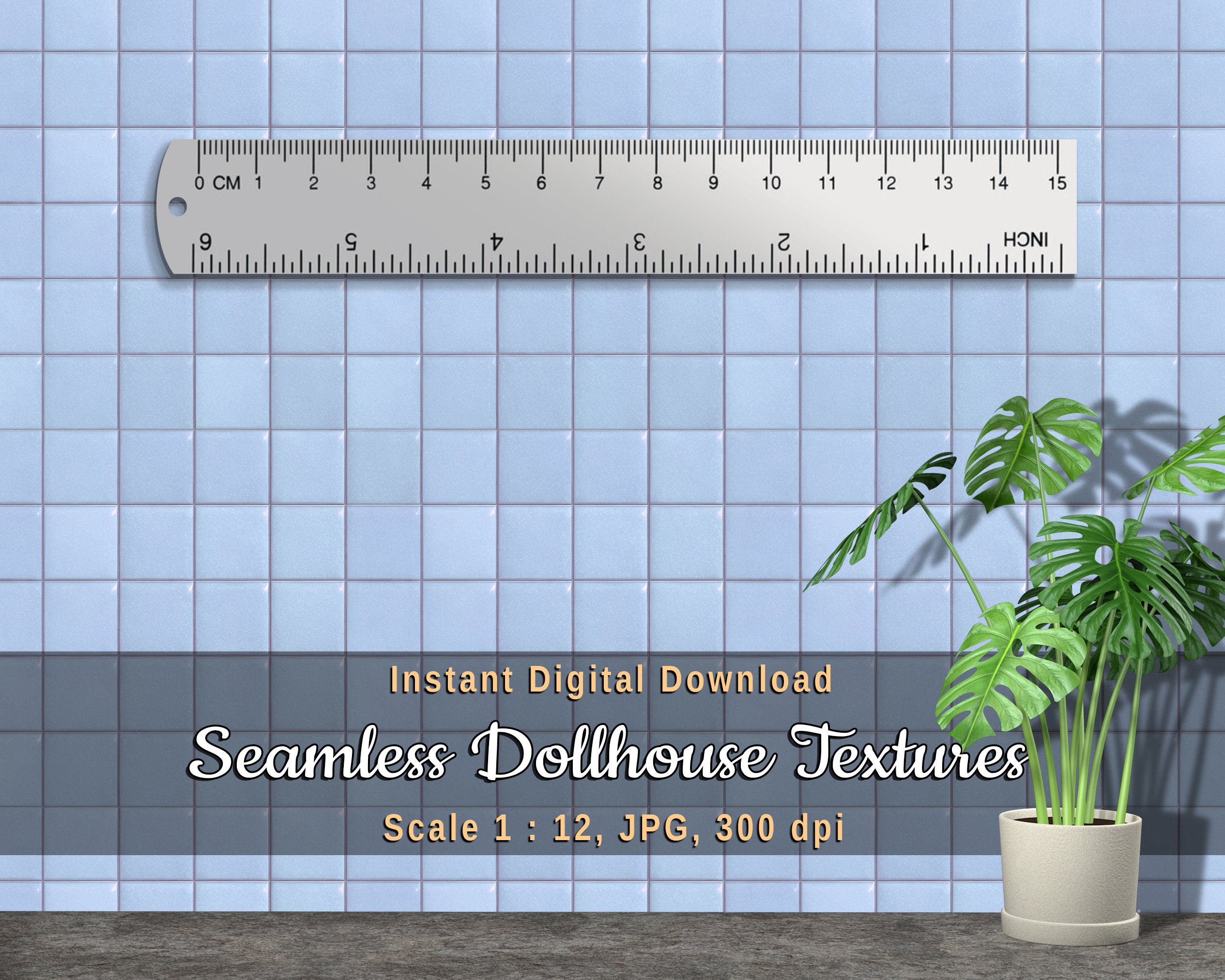 Blue and White Ceramic Tiles Printable Sheets for DIY Dollhouse and ...