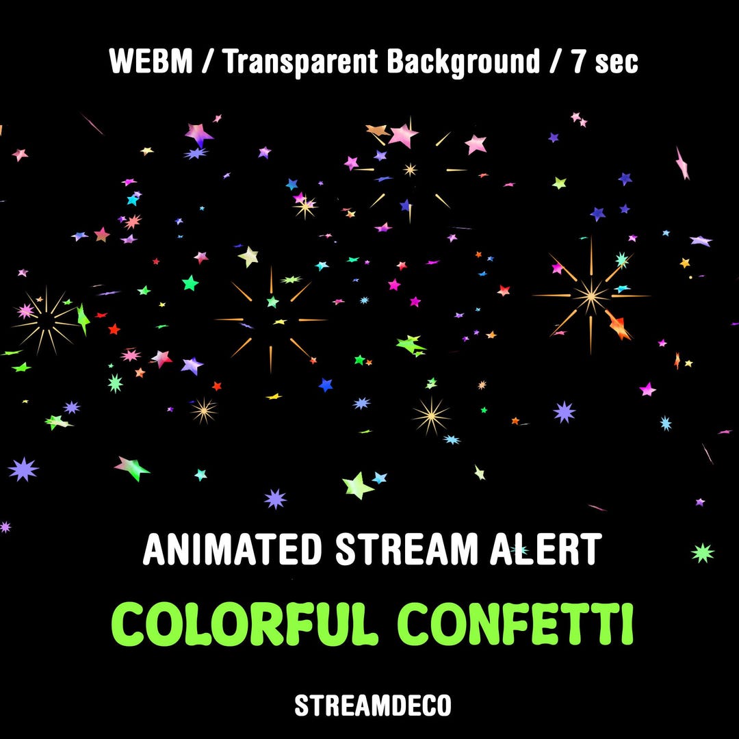 Animated Confetti, Twitch Alert for Streamers and Vtubers, Fullscreen ...