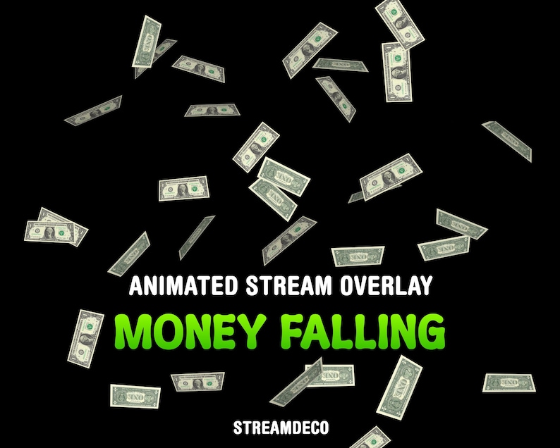 Money Falling, Animated Stream Overlay, Twitch Alert, Streamer and ...
