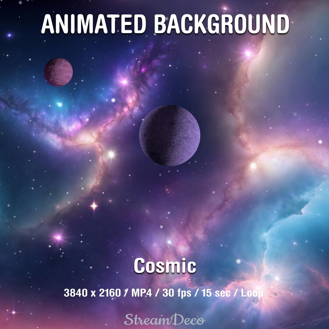 Cosmic Animated Stream Background, 4K Space Video Loop for Streamers ...