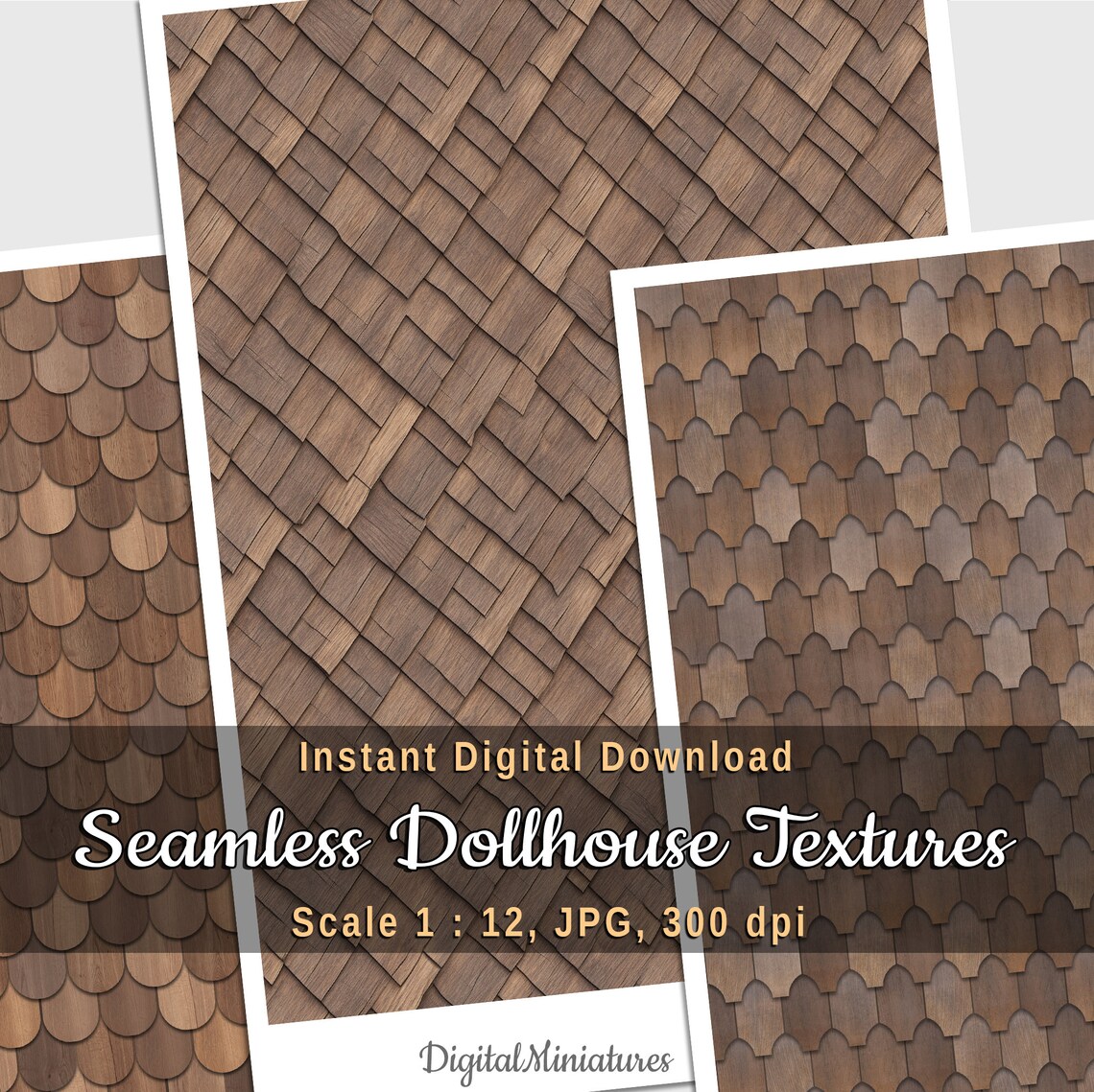 Miniature Wood Roofing Printable Sheets for DIY Dollhouse, Farmhouse ...