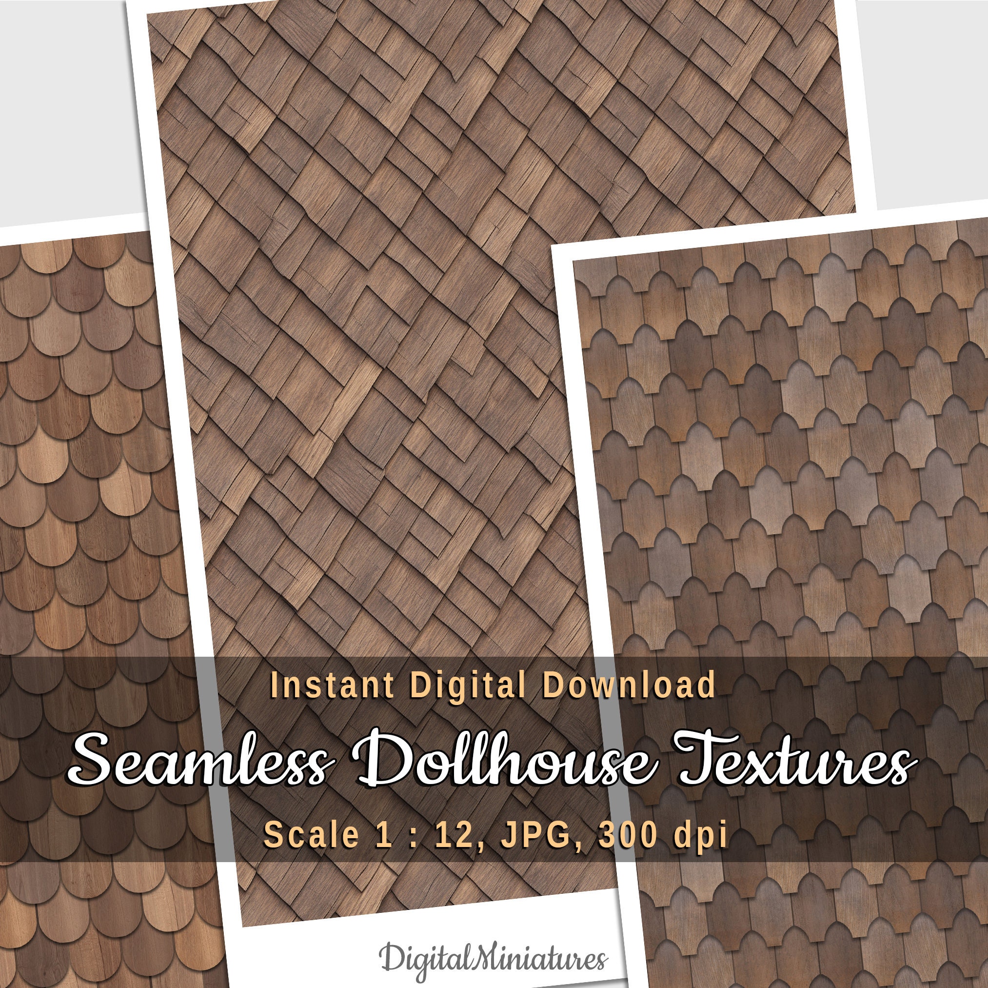 Miniature Wood Roofing Printable Sheets for DIY Dollhouse, Farmhouse ...