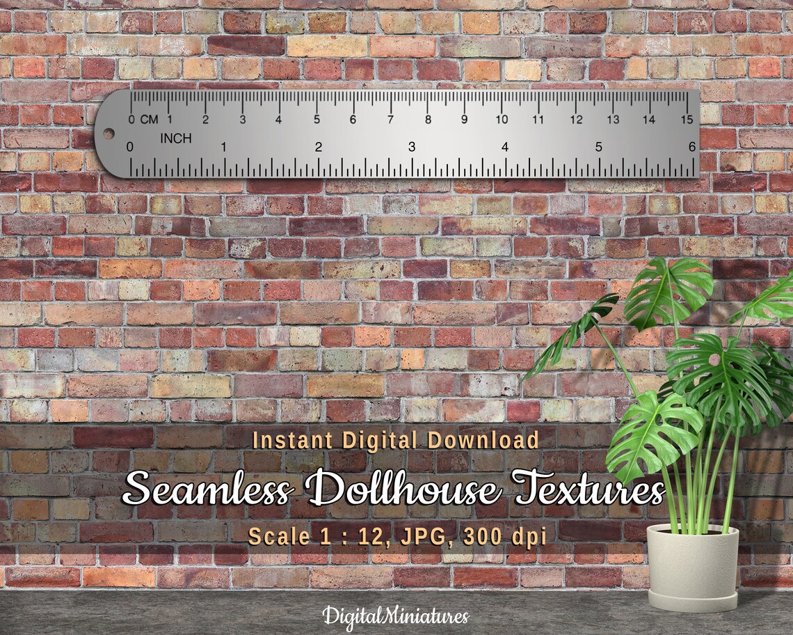Old Brick Antique Walls Printable Sheets for DIY Dollhouse and ...