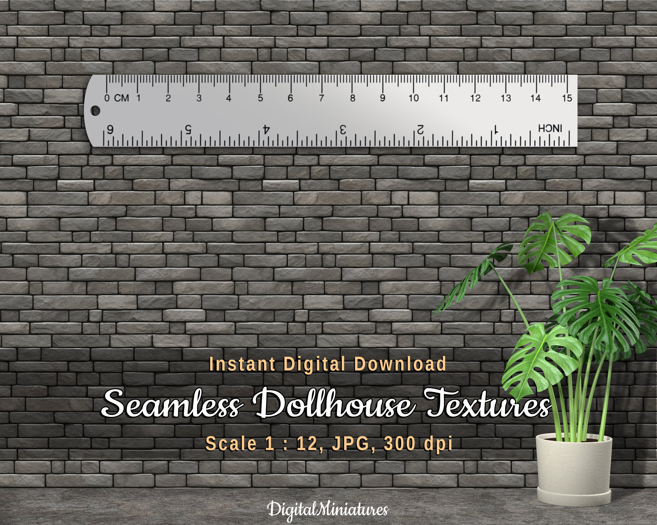 Brick and Stone Printable Sheets for DIY Dollhouse and Miniature ...