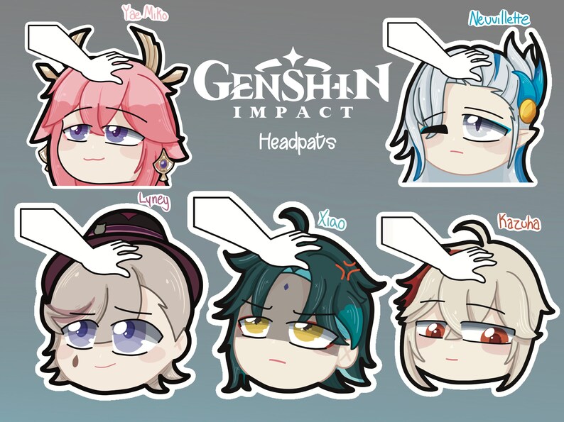 Genshin Impact Headpats Stickers - Etsy