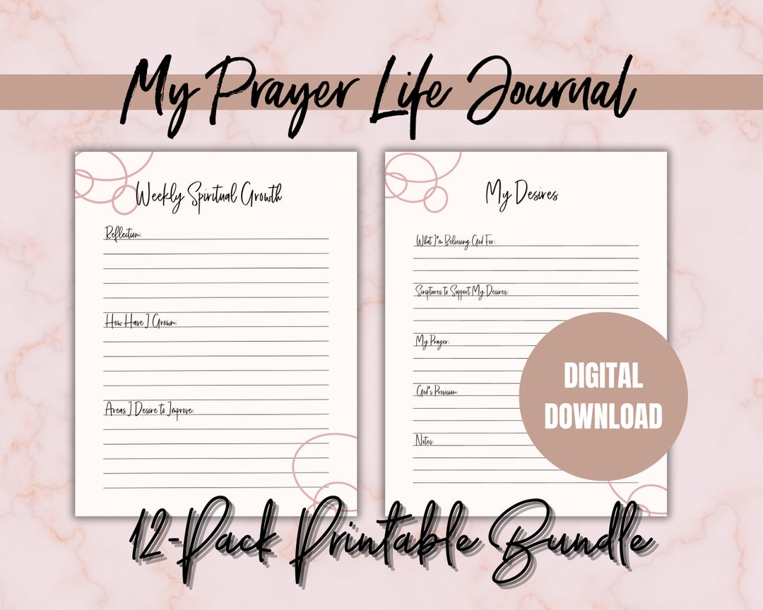 Prayer Journal Printable, Spiritual Journey Journal, Devotional Journal ...