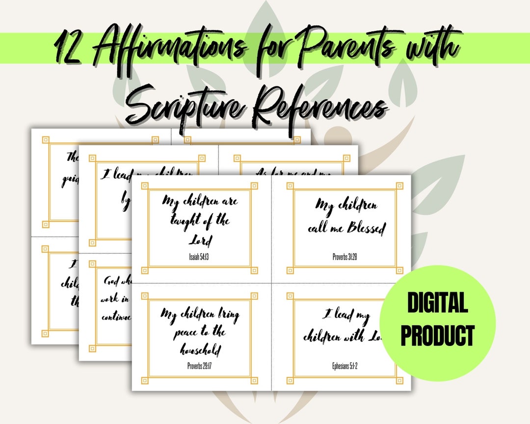 Biblical Affirmations for Parents, Affirmations for Parents With ...