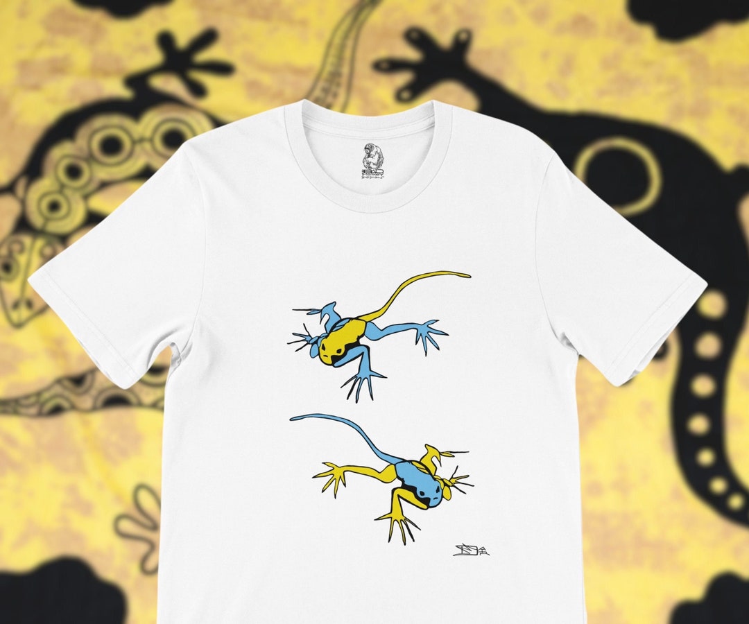Lizard Times Two, Colorful T-shirt, Hand Drawn Original Graphic Art ...