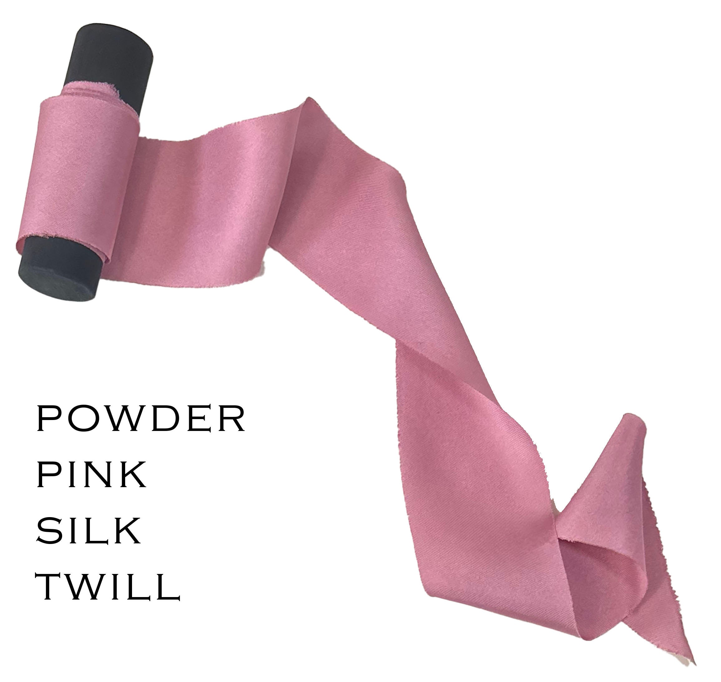 Powder Pink Mulberry Silk Ribbon Hand Bias Cut and Hand Dyed Charmeuse ...