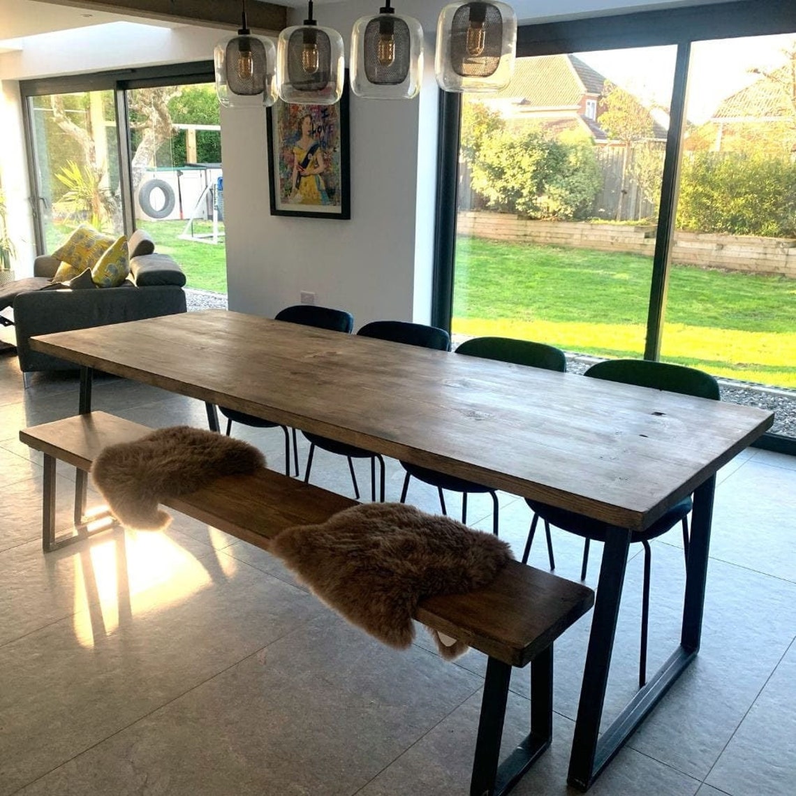 Bespoke Reclaimed Dining Table Triangle Frame - Etsy