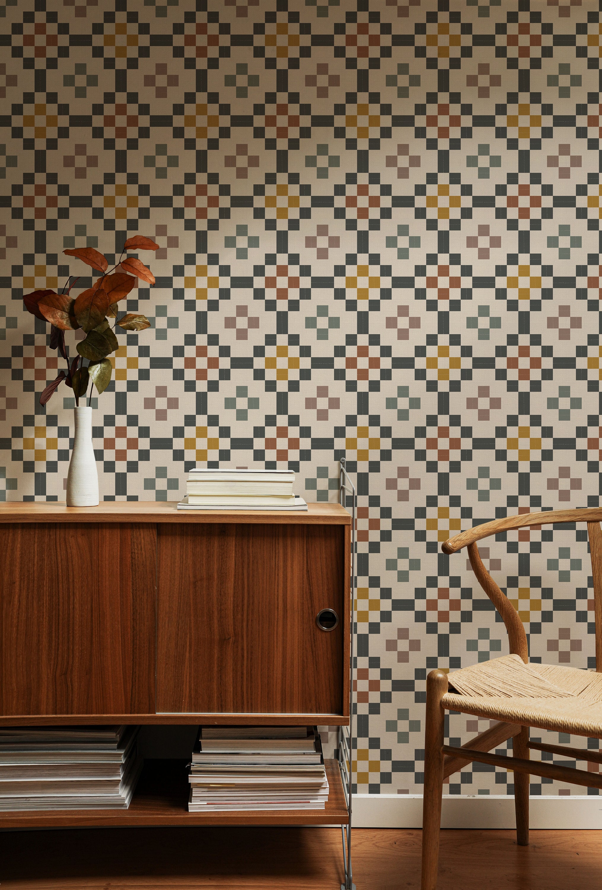 Cottage Quilt Wallpaper, Peel and Stick Wallpaper, Pre-pasted Removable ...