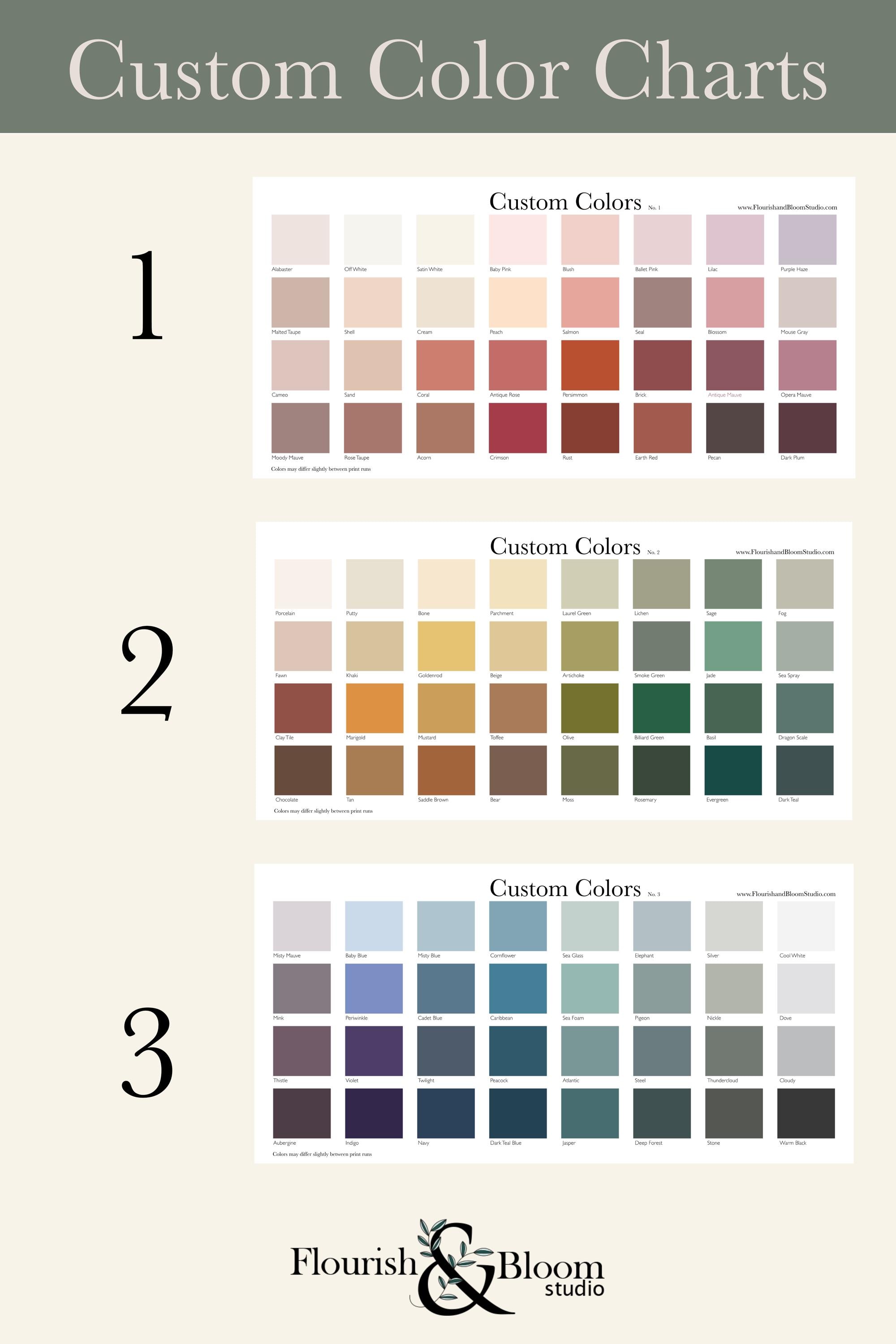 Custom Color Charts for Custom Wallpaper, Peel and Stick, Prepasted ...