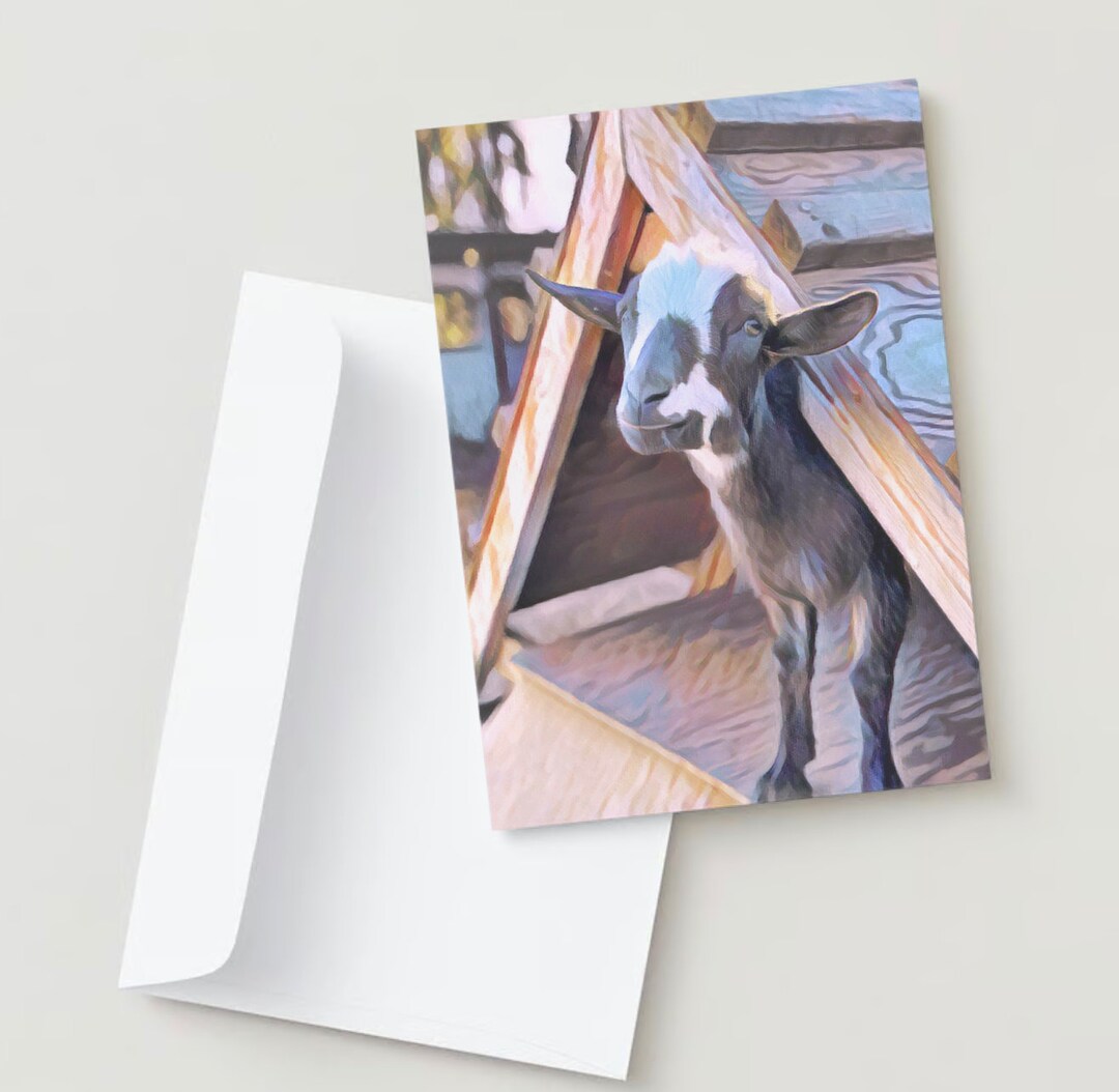 Cute Baby Goat Premium Missing You Card, Handmade Best Friend Miss You ...