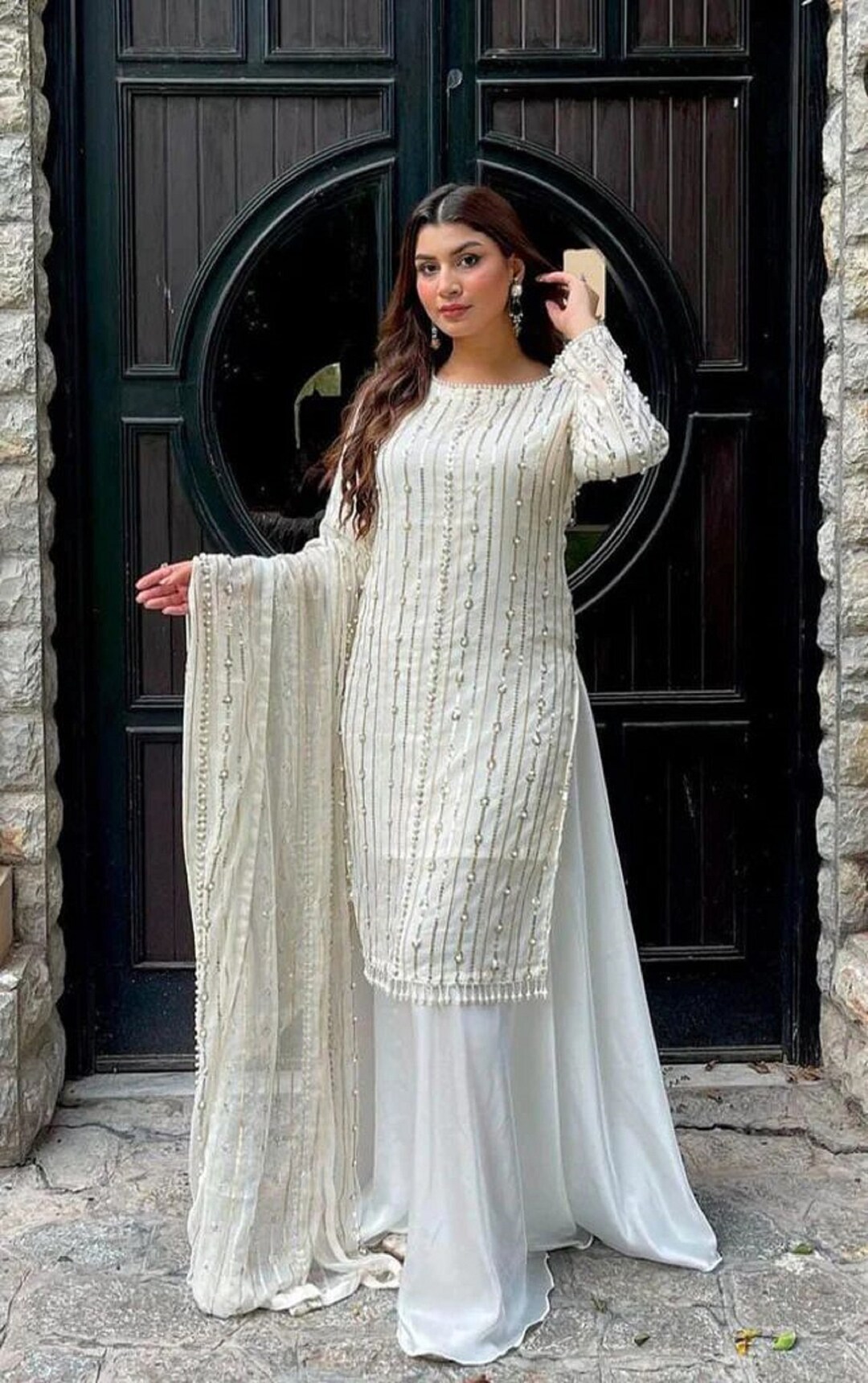 Pakistani Georgette Indian Sharara Suit for Woman USA, Georgette Fully ...
