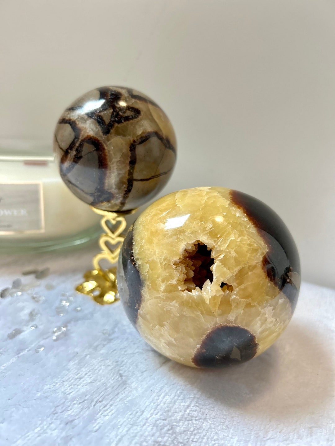 Septarian Spheres Healing Stone Protection Crystal Sphere Septarian ...