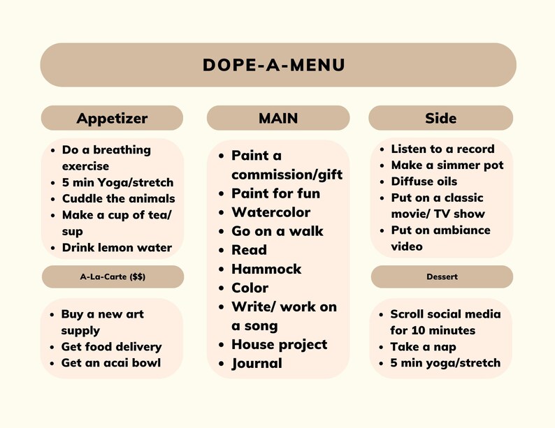 Dope-a-menu Do What You Enjoy in Your Free Time - Etsy