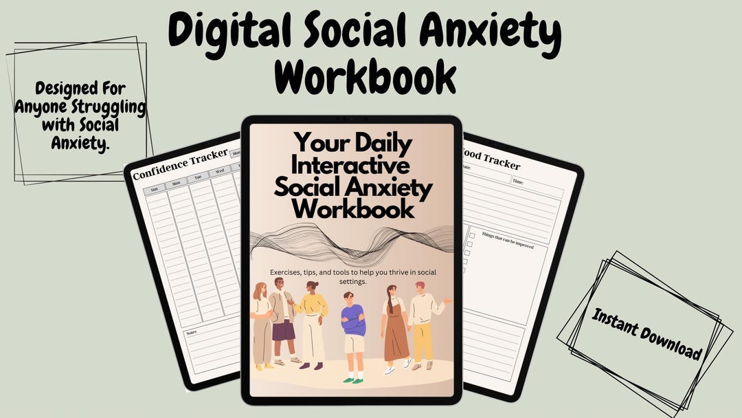 Digital Social Anxiety Workbook, Printable Social Anxiety Workbook ...