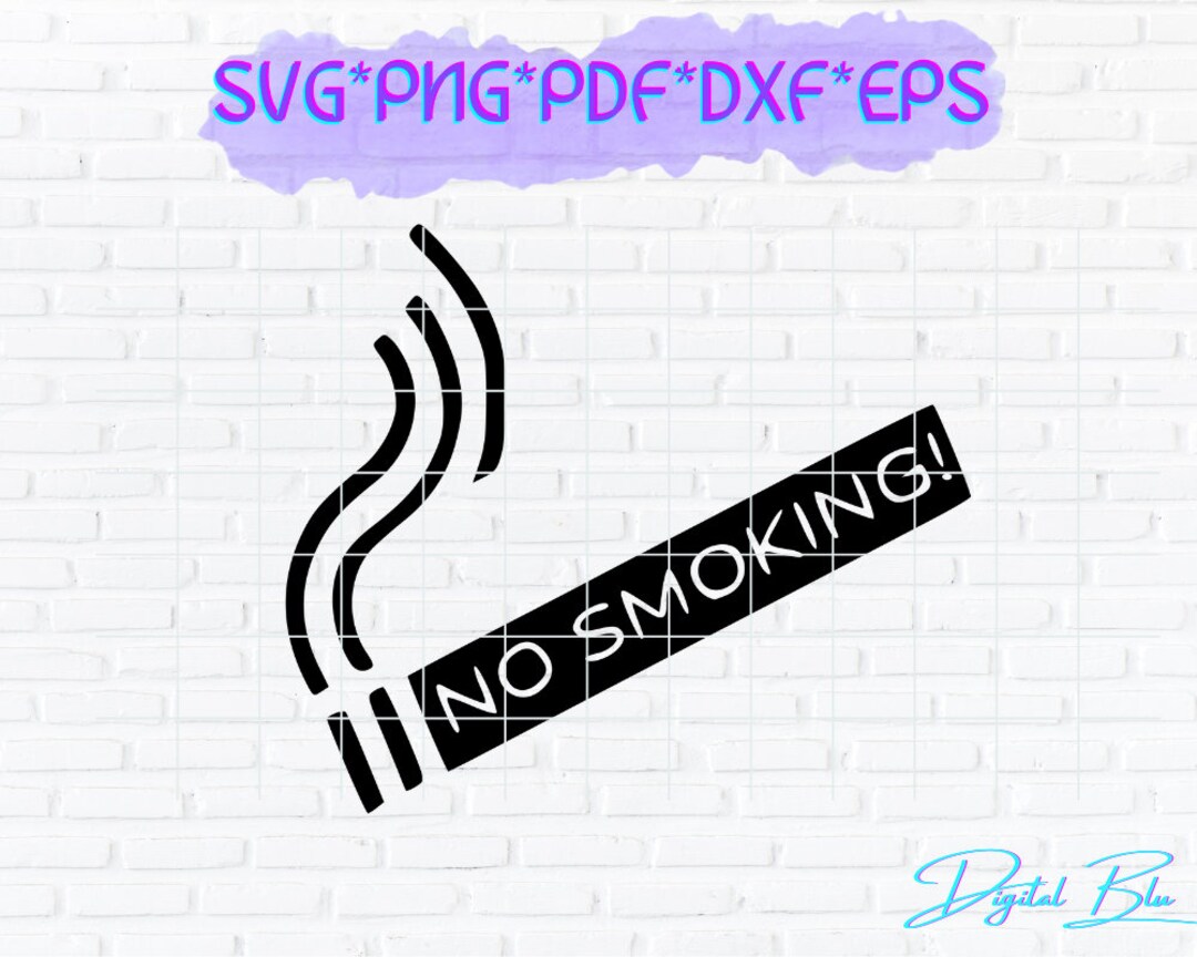 SVG Cut File No Smoking Sign - Etsy