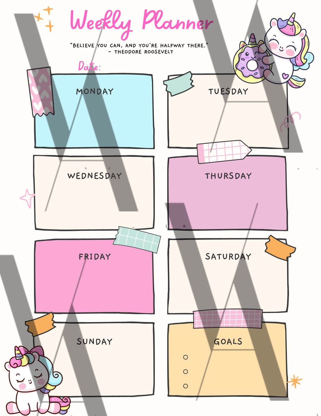 30 Day Kids Digital Planner Unicorn Theme - Etsy 30 Day Kids Digital Planner Unicorn Theme - Etsy
