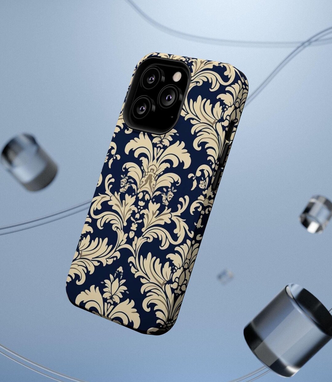 IPhone Tough Cases, Vintage Baroque Style Damask Pattern, Floral Design ...