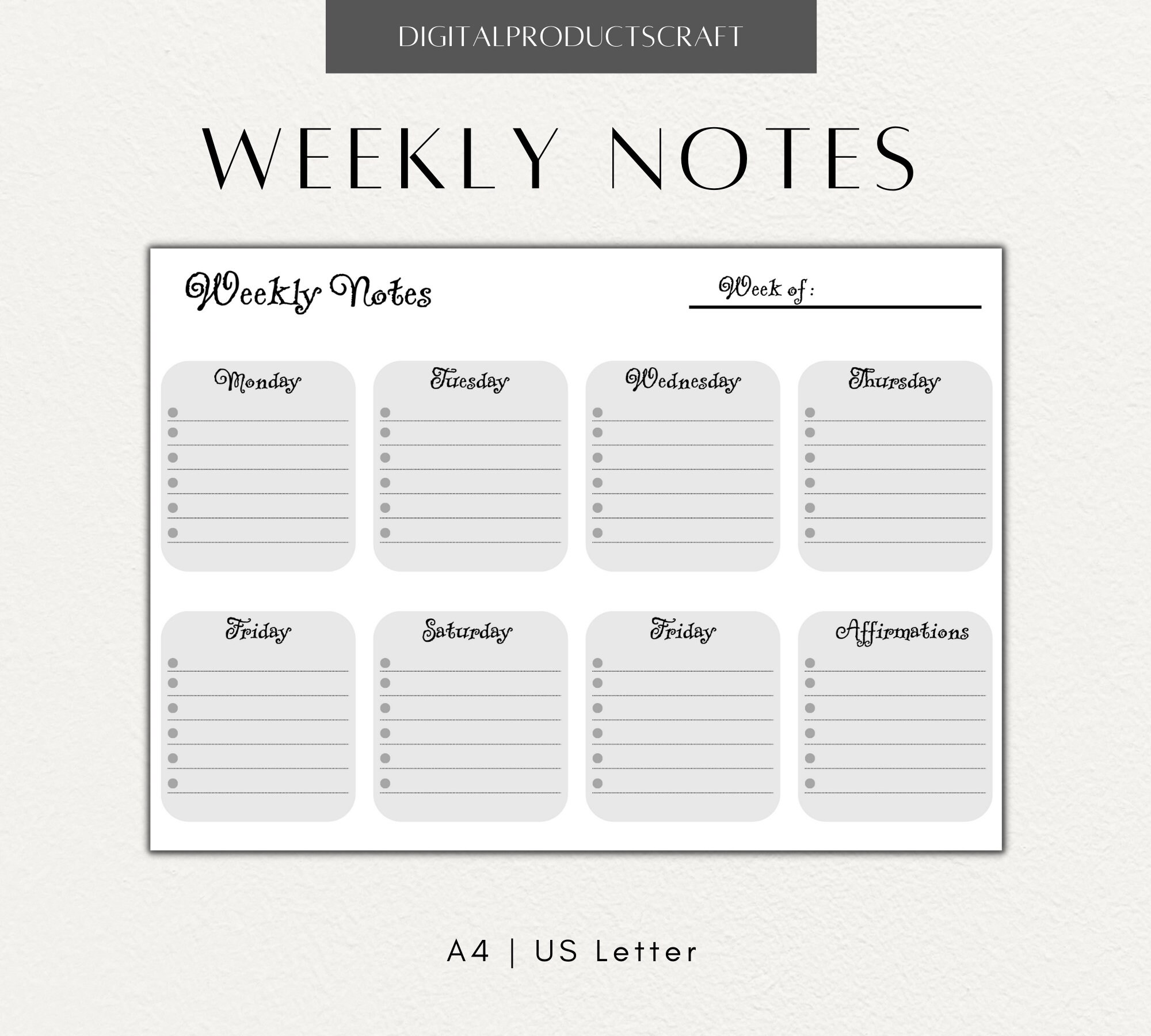 Weekly Planner Printable I Weekly Planner Bundle I Weekly - Etsy