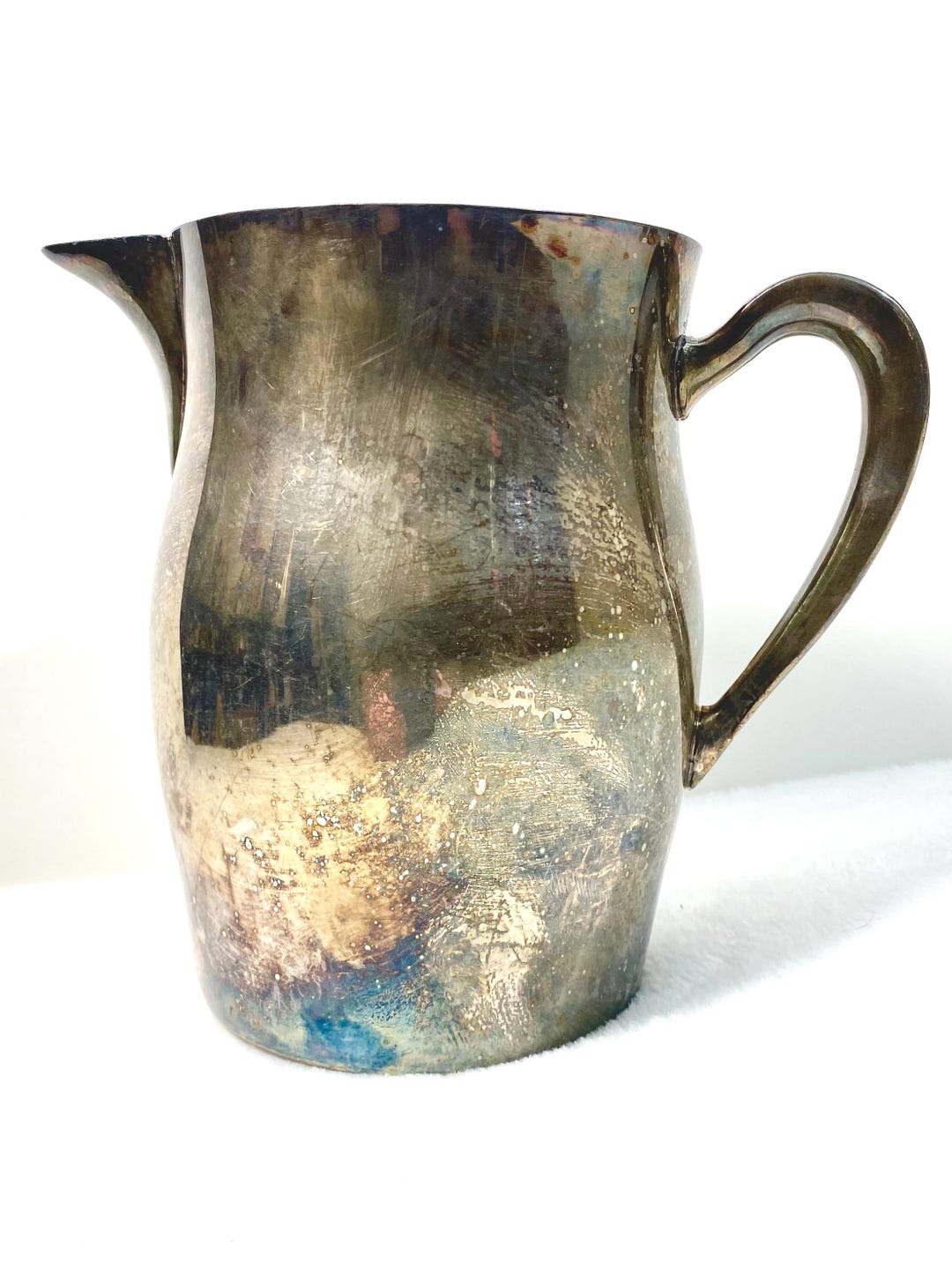 Lancaster Silver Co Water Pitcher With Ice Lip 7” Tall X 4 1/8 ...