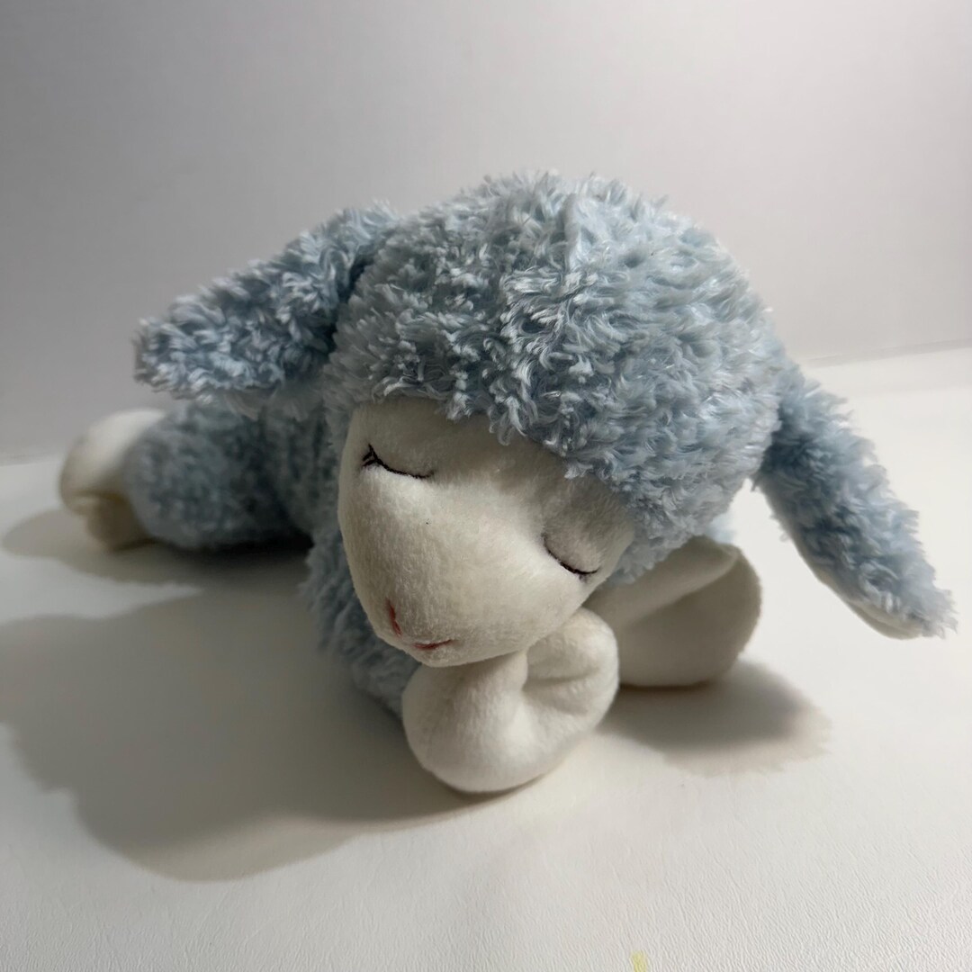 Gund Baby Winky Lamb Blue Musical Plush Plays Jesus Loves Me 14” Long ...