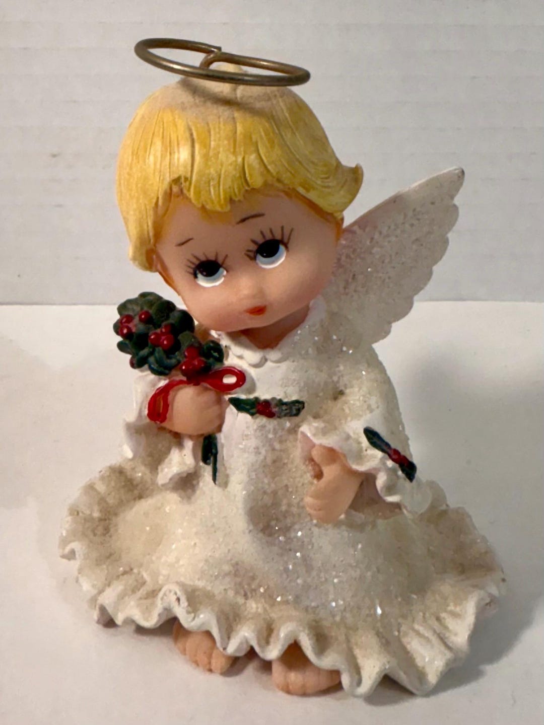 Ruth Morehead Holly Babes Christmas Angel Figurine Holding Holly 3.5 ...