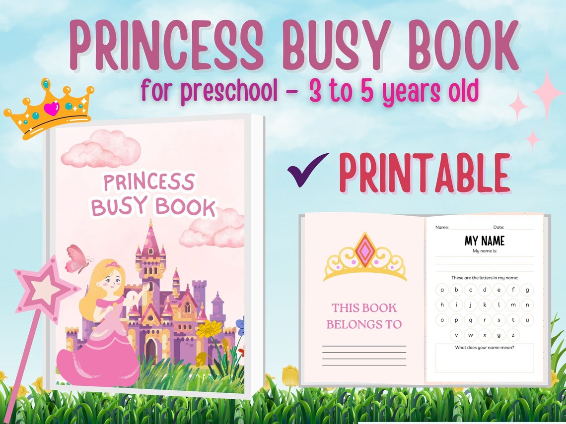 Princess Busy Book for Preschool With Alphabet, Numbers, Matching ...
