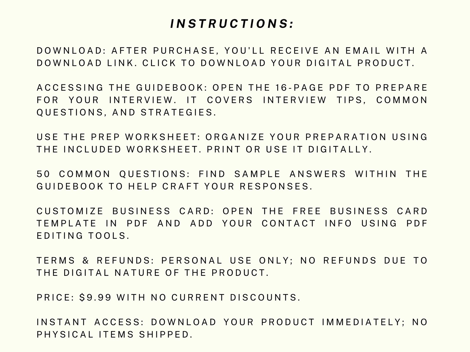 Interview Prep Worksheet for Applicants, Interview Guide for First ...