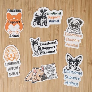 Emotional Support Animal Dog Sticker |dog Lover| Pug Lover| Water ...