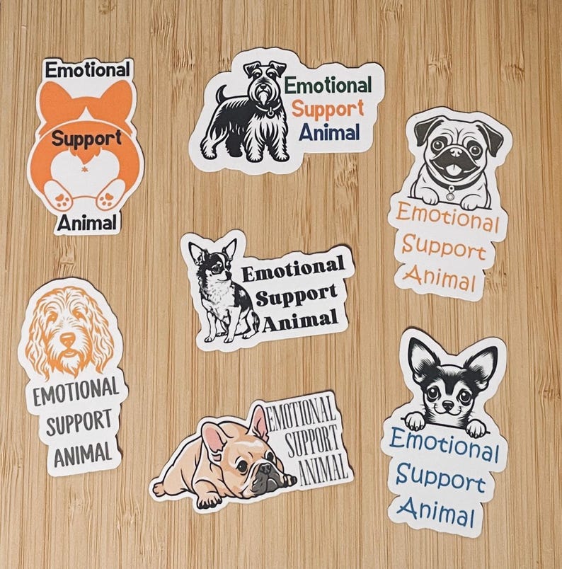 Emotional Support Animal Dog Sticker |dog Lover| Schnauzer Lover |water ...