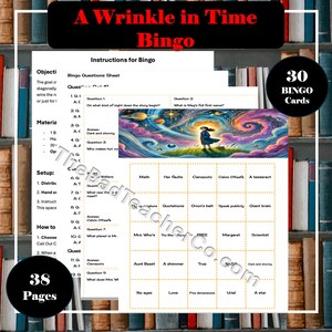 A Wrinkle in Time Book Bingo Game|30 BINGO Cards|30 Call Out Cards|5th ...