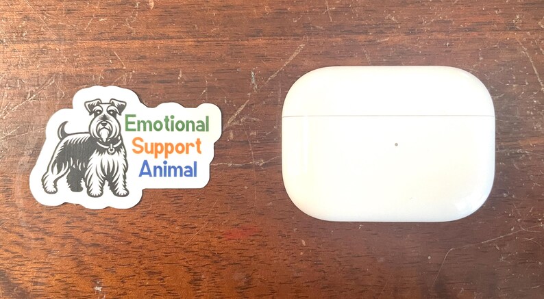 Emotional Support Animal Dog Sticker |dog Lover| Schnauzer Lover |water ...