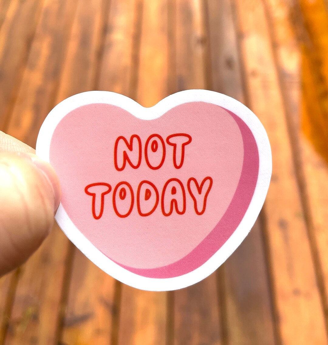 Not Today Sticker| Vinyl Sticker| Valentine's Day|sarcasm Funny Sticker ...