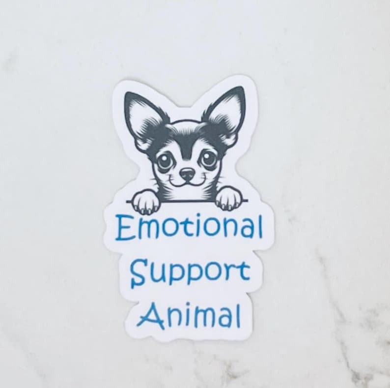 Emotional Support Animal Dog Sticker |dog Lover| Chihuahua Lover| Water ...