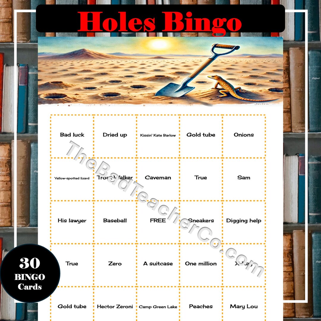 Holes Bingo Game|30 BINGO Cards|30 Call Out Cards|5th-8th Elar ...