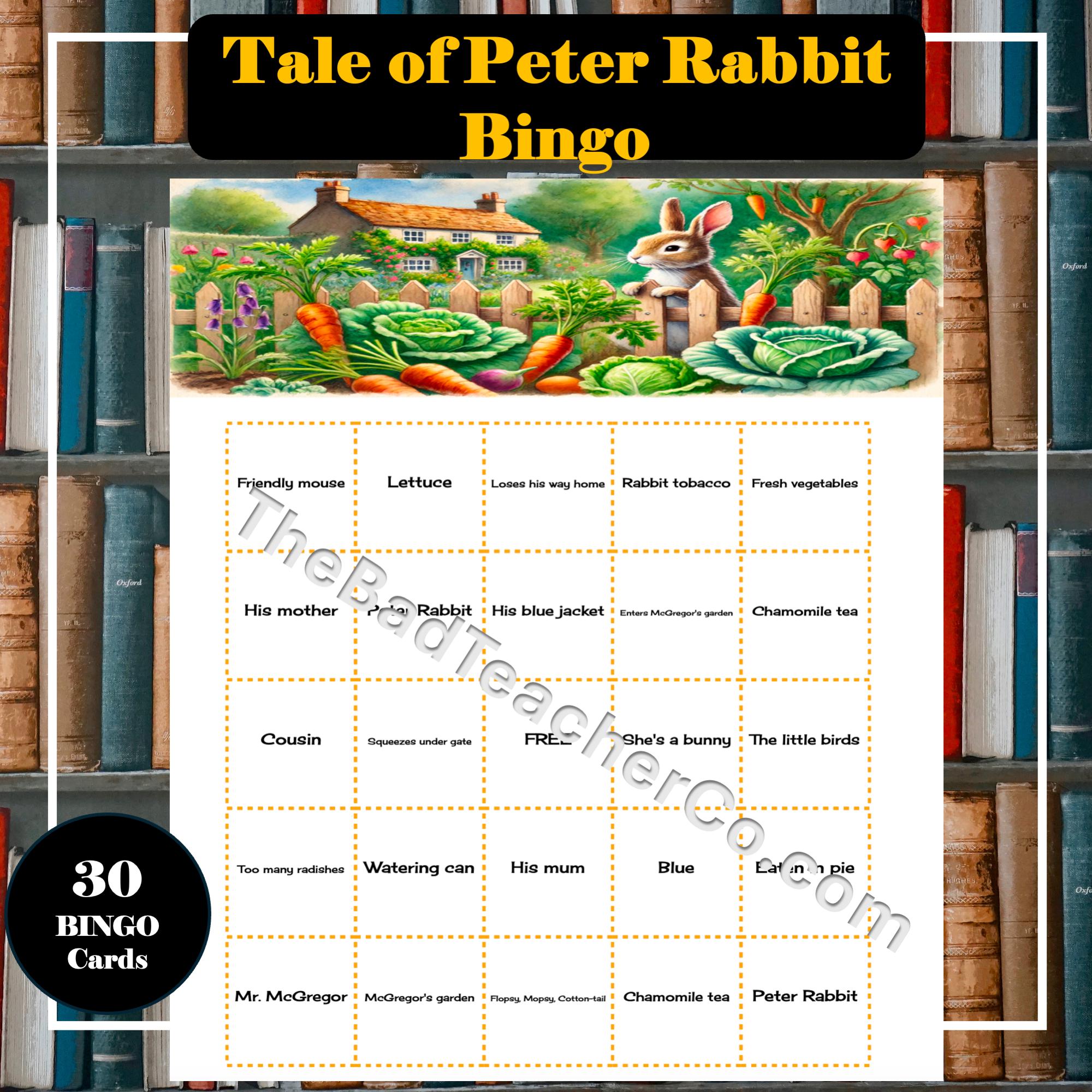 Tale of Peter Rabbit Bingo Game|30 BINGO Cards|30 Call Out Cards|3rd ...