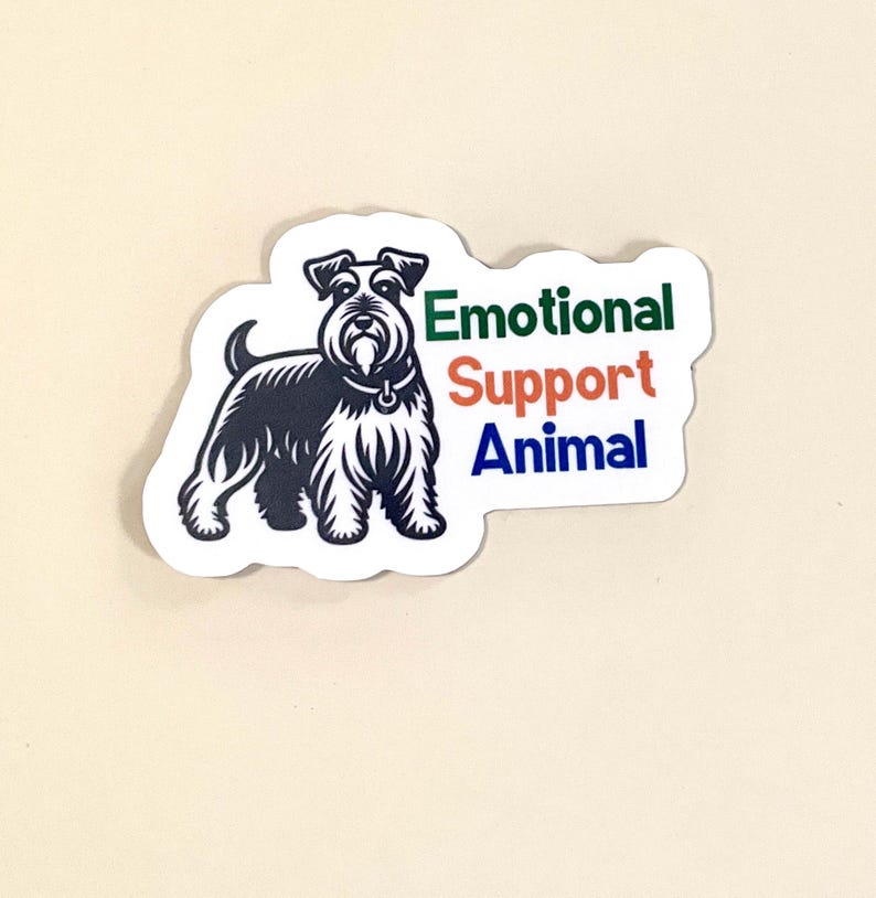Emotional Support Animal Dog Sticker |dog Lover| Schnauzer Lover |water ...