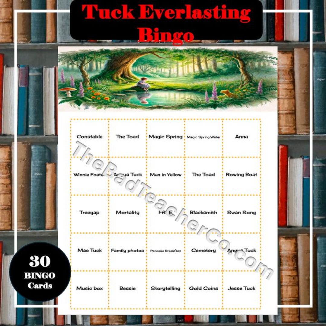 Tuck Everlasting Book Bingo Game|30 BINGO CARDS|30 Call Out Cards|4th ...