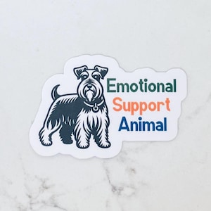 Emotional Support Animal Dog Sticker |dog Lover| Schnauzer Lover |water ...