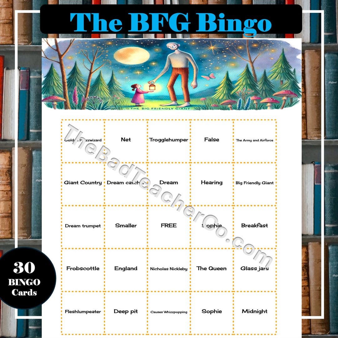 The BFG Book Bingo Game|30 BINGO Cards|30 Call Out Cards|3rd-6th Elar ...