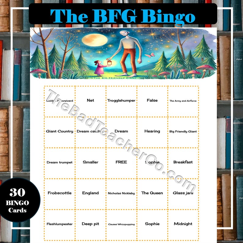The BFG Book Bingo Game|30 BINGO Cards|30 Call Out Cards|3rd-6th Elar ...