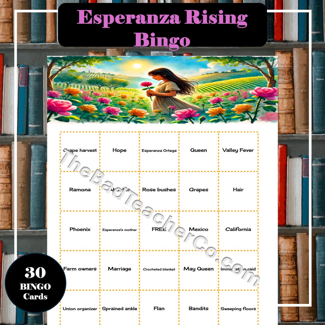 Esperanza Rising Bingo Game|30 BINGO Cards|30 Call Out Cards|5th-8th ...