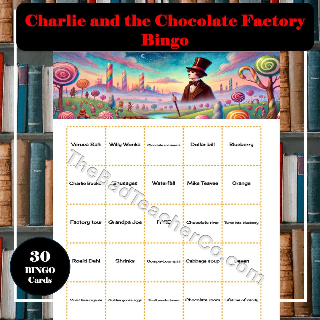 Charlie and the Factory Bingo Game|30 BINGO Cards|30 Call Out Cards|3rd ...